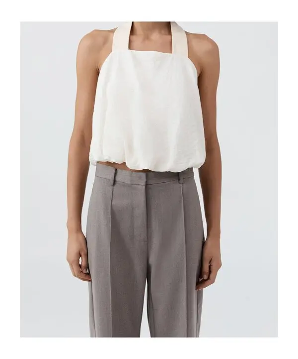 ST. AGNI Halter Neck Top With Knot Detailing
