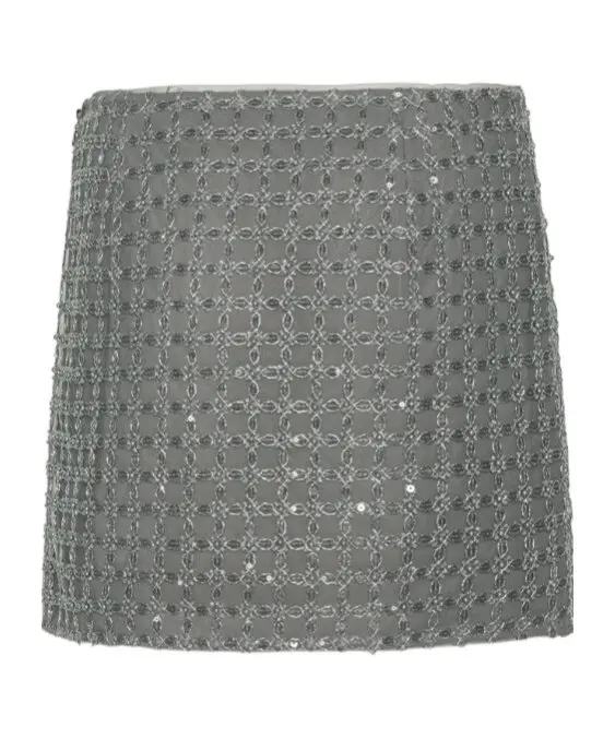 ROTATE BY BIRGER CHRISTENSEN Sequin Embellished Mini Skirt - Gray