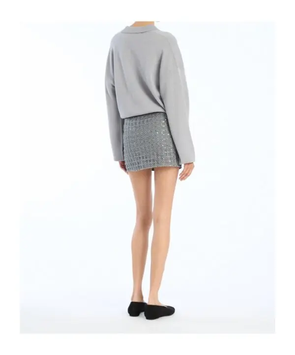 ROTATE BY BIRGER CHRISTENSEN Sequin Embellished Mini Skirt - Gray
