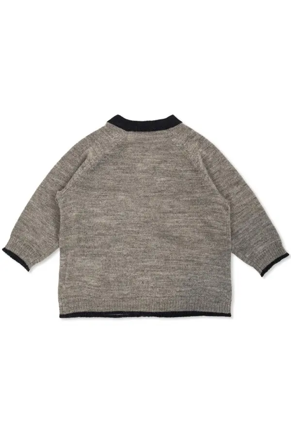 Bonpoint Buttoned V-neck Cardigan - Gray