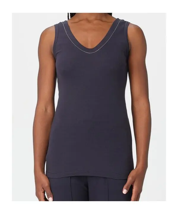 Brunello Cucinelli Embellished Ribbed V-neck Tank Top - Black