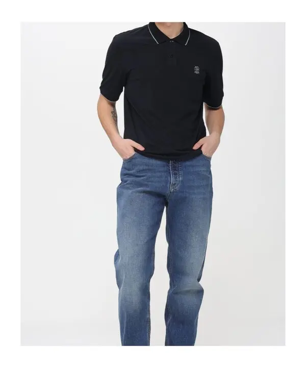 Brunello Cucinelli Logo Embroidered Short-sleeved Polo Shirt