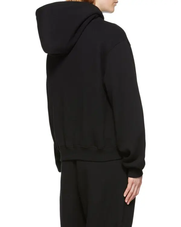 Alexander Wang Logo Printed Drawstring Hoodie - Black