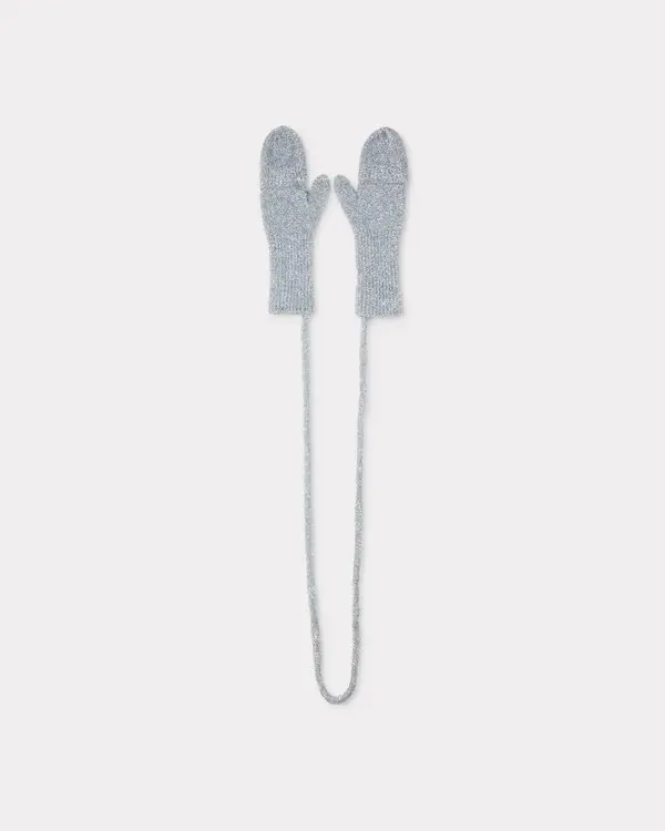 Kenzo Knitted Mittens - Silver