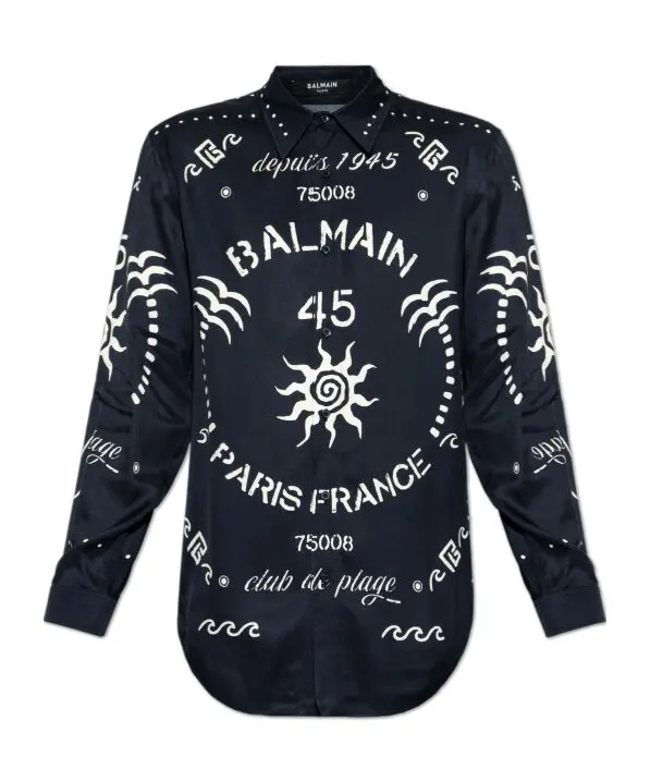 Balmain Graphic Long-sleeve Shirt