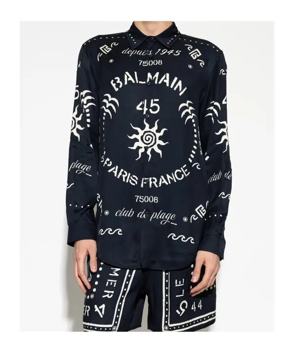 Balmain Graphic Long-sleeve Shirt