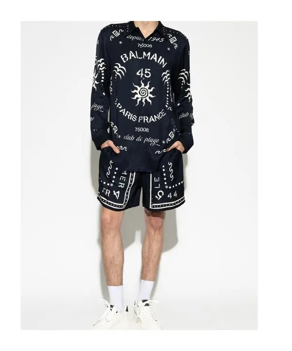 Balmain Graphic Long-sleeve Shirt