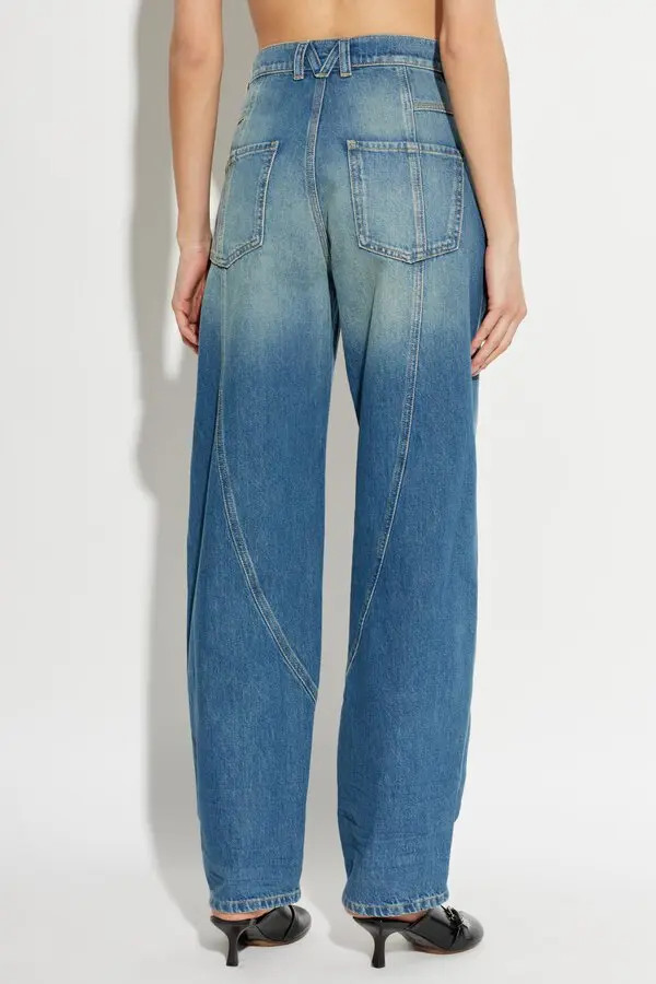 Moschino Curved-leg Jeans With Washed Finish - Blue