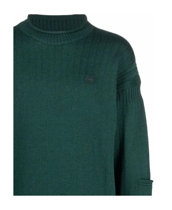 Kenzo Tiger Decal Wool-knit Jumper - Green