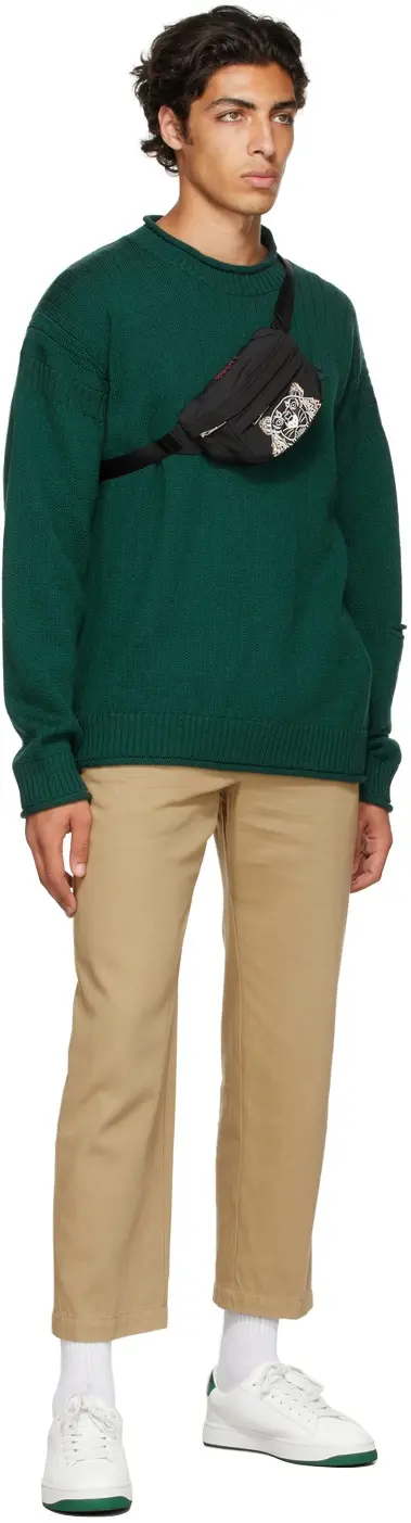 Kenzo Tiger Decal Wool-knit Jumper - Green