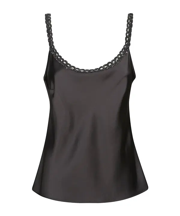 D.exterior Lace Trimmed Camisole - Black