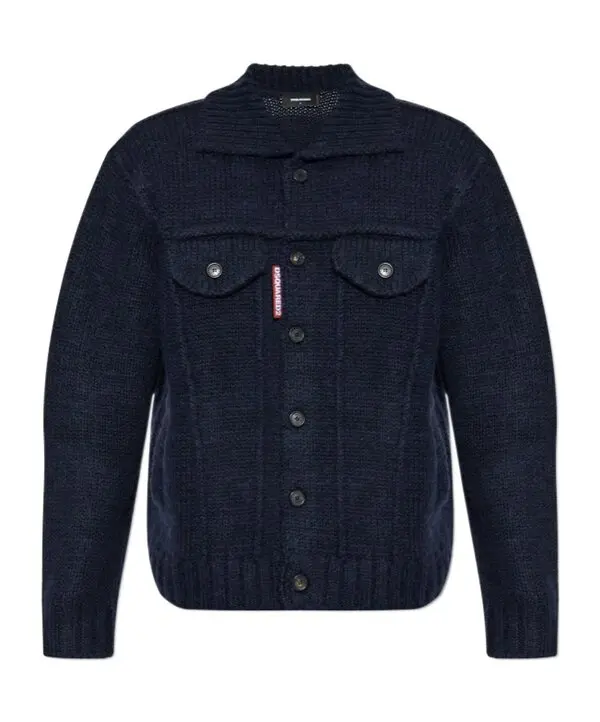 Dsquared2 Buttoned Knitted Cardigan - Black
