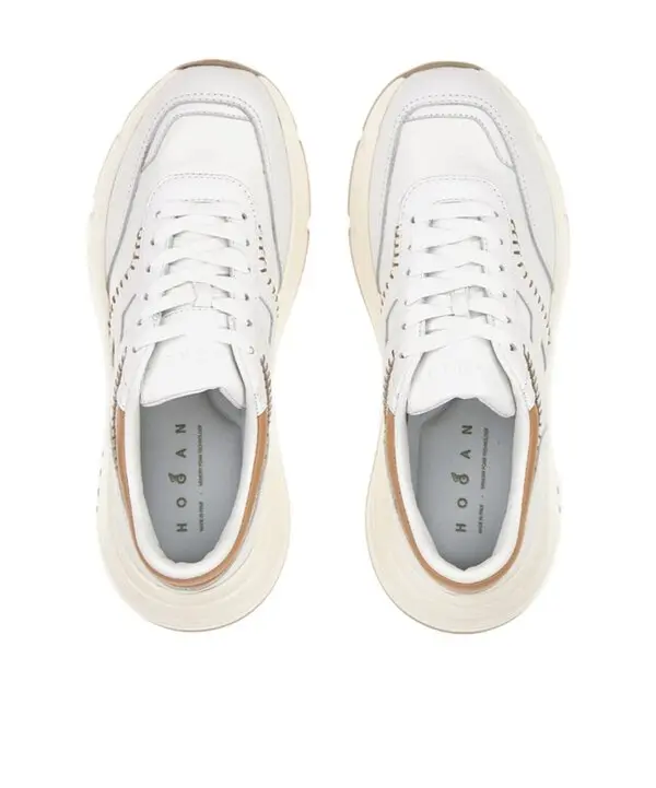 Hogan Hi-fi Lace-up Round-toe Sneakers - White