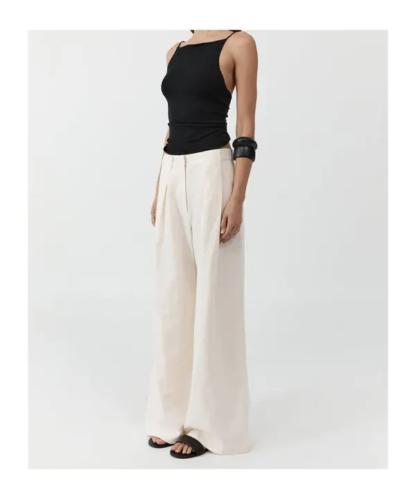 ST. AGNI Sleeveless Backless Knot Detail Knit Top