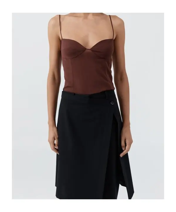 ST. AGNI Sweetheart Neckline Strapless Top - Red
