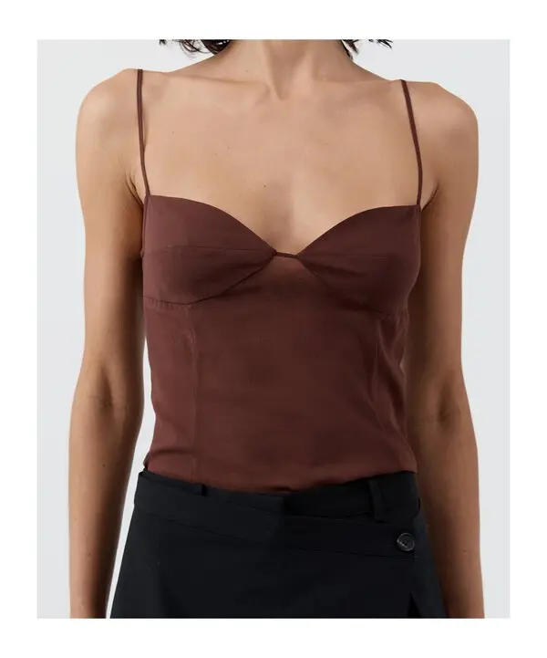 ST. AGNI Sweetheart Neckline Strapless Top - Red