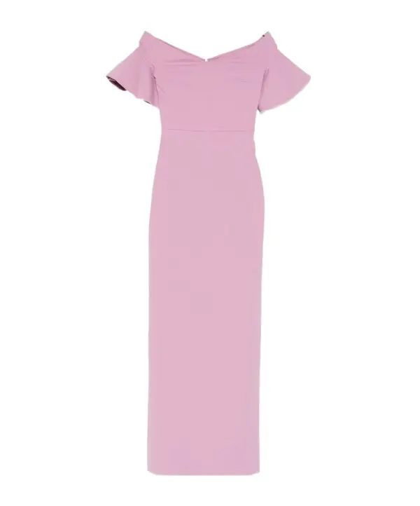 Solace Cielo Maxi Dress With Ruffled Sleeves - Pink