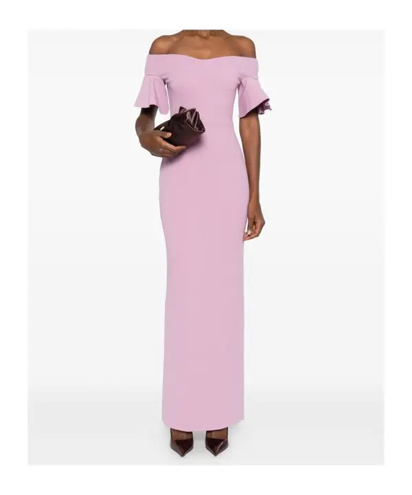 Solace Cielo Maxi Dress With Ruffled Sleeves - Pink