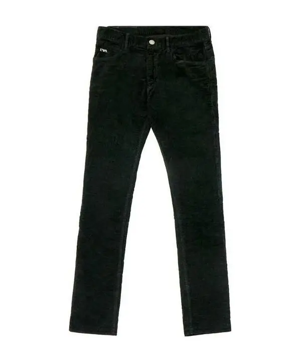 Emporio Armani Logo Corduroy Jeans - Black