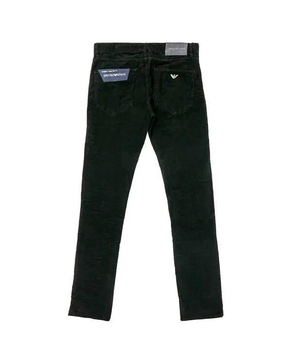 Emporio Armani Logo Corduroy Jeans - Black