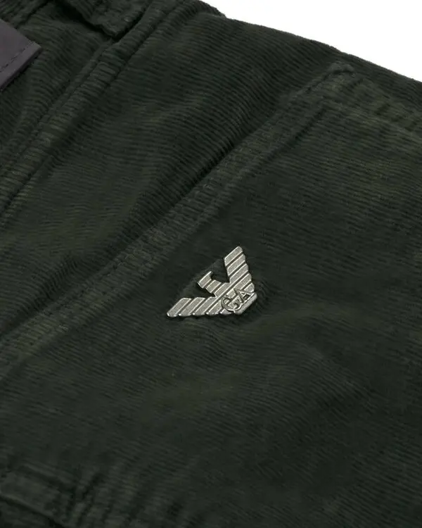 Emporio Armani Logo Corduroy Jeans - Black