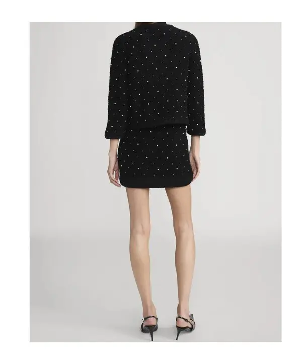 FRAME Pearl Embellished Mini Skirt