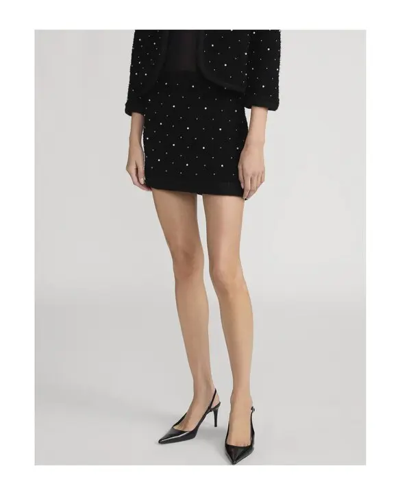 FRAME Pearl Embellished Mini Skirt