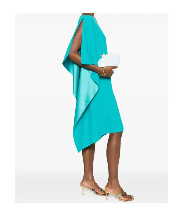 GIANLUCA CAPANNOLO Boat Neck Midi Dress With Shoulder Slits