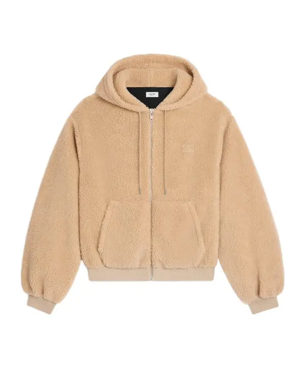 Celine Hooded Fleece Jacket - Light Brown