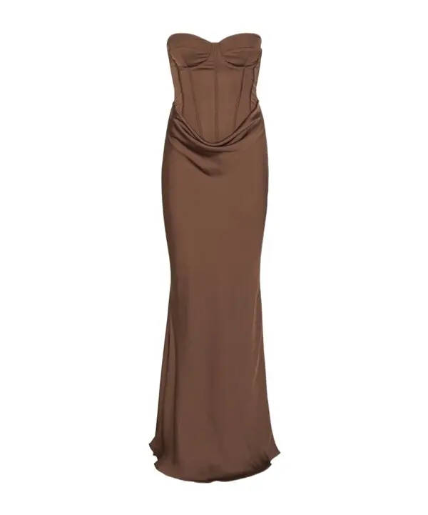 ROTATE BY BIRGER CHRISTENSEN Corset Panelled Dress - Brown