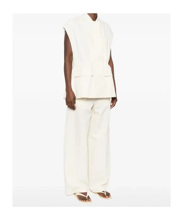 Fabiana Filippi Sleeveless Crochet Vest With Flap Pockets - White