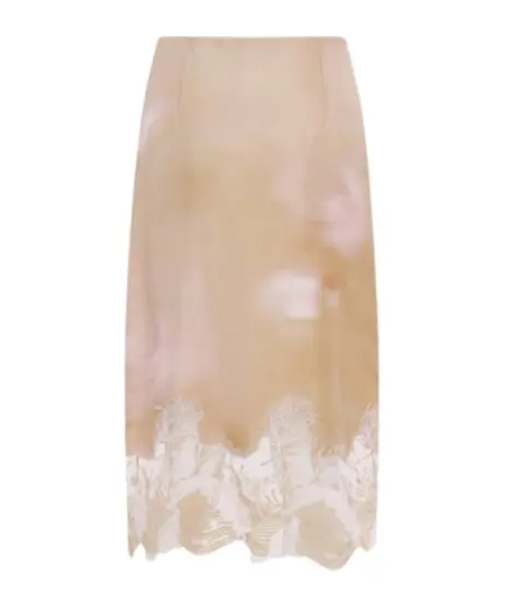 Fabiana Filippi Lace Trim Midi Skirt - Nude