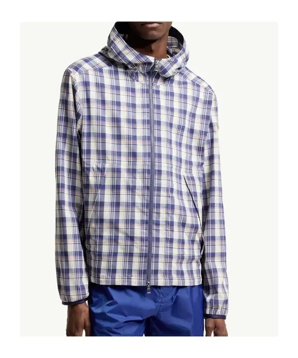 Moncler Checked Hooded Zip-up Jacket