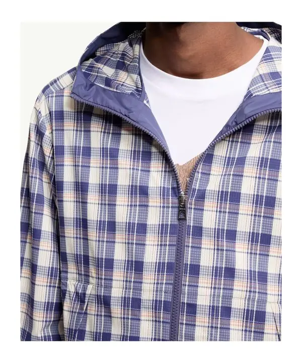 Moncler Checked Hooded Zip-up Jacket