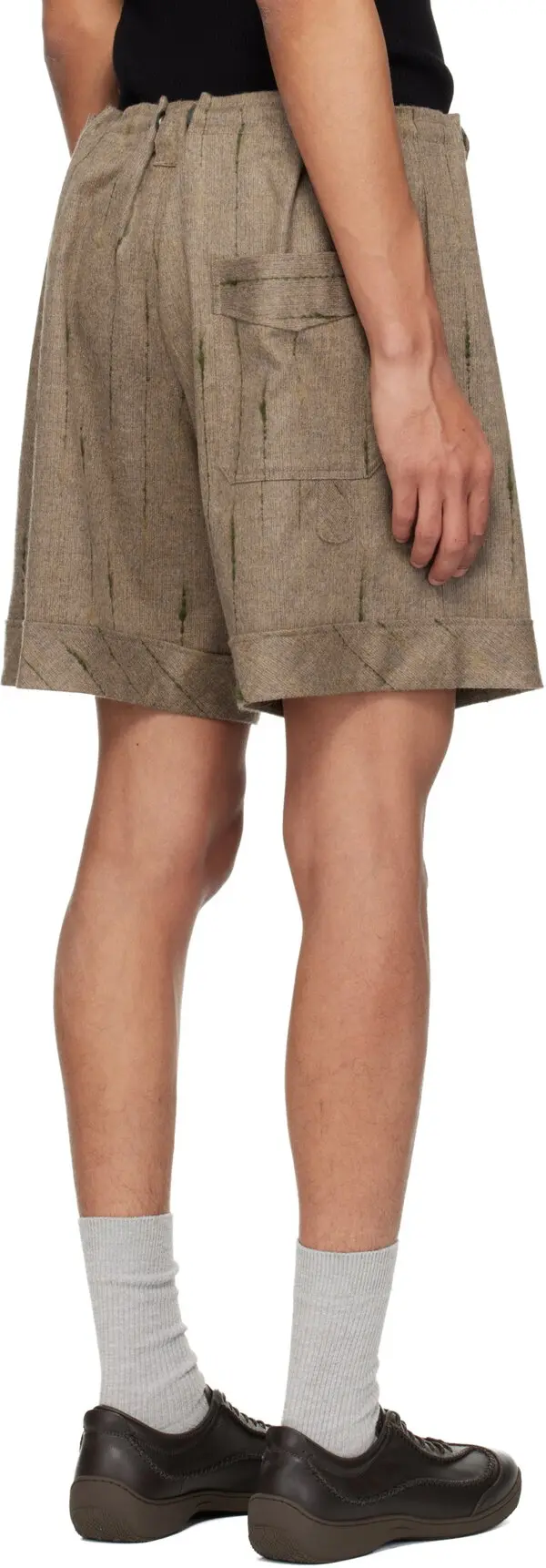 KIKO KOSTADINOV Striped Wool Blend Drawstring Shorts
