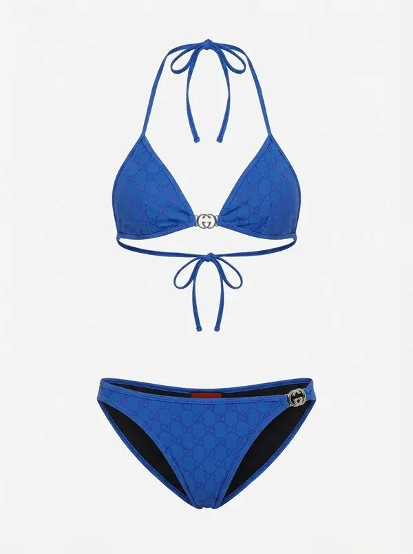 Gucci Gg Stretch Jersey Bikini - Blue