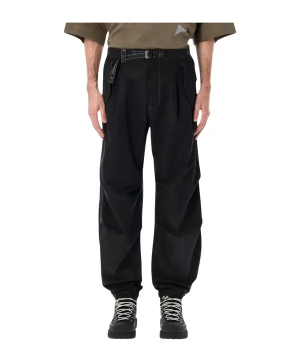 AND WANDER Side-zip Hem Pants - Black