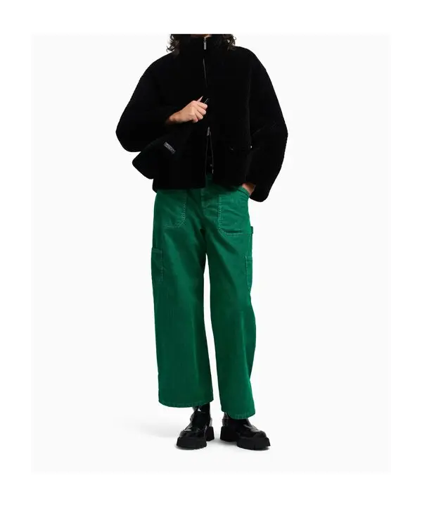 Emporio Armani Velvet Waffle-effect Zip-up Jacket
