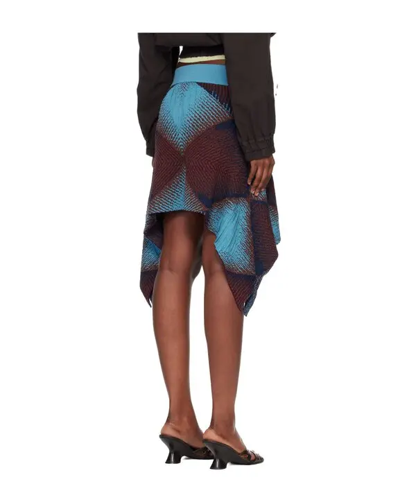 KIKO KOSTADINOV Ikat Argyle Asymmetric Knitted Skirt