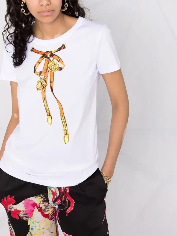 Moschino Bow Tie Printed T-shirt - White