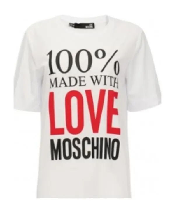 Moschino Printed Round Neck Short Sleeve Dress