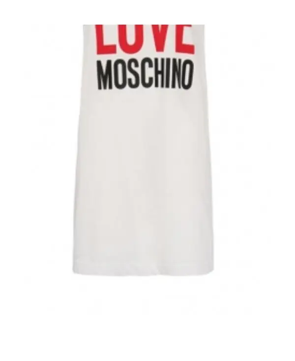 Moschino Printed Round Neck Short Sleeve Dress