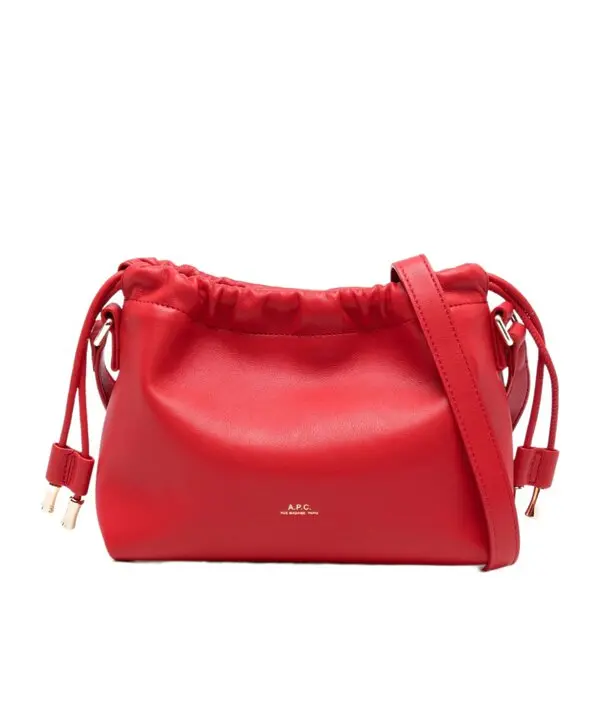A.p.c. Ninon Logo Embossed Mini Shoulder Bag - Red