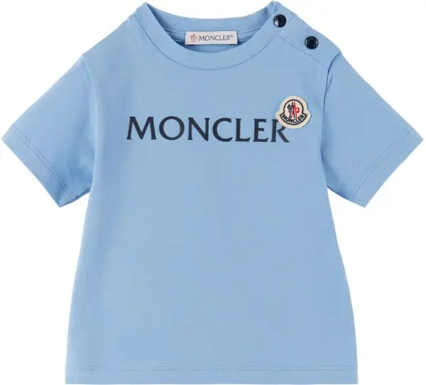 Moncler Logo Printed T-shirt And Shorts Set - Blue