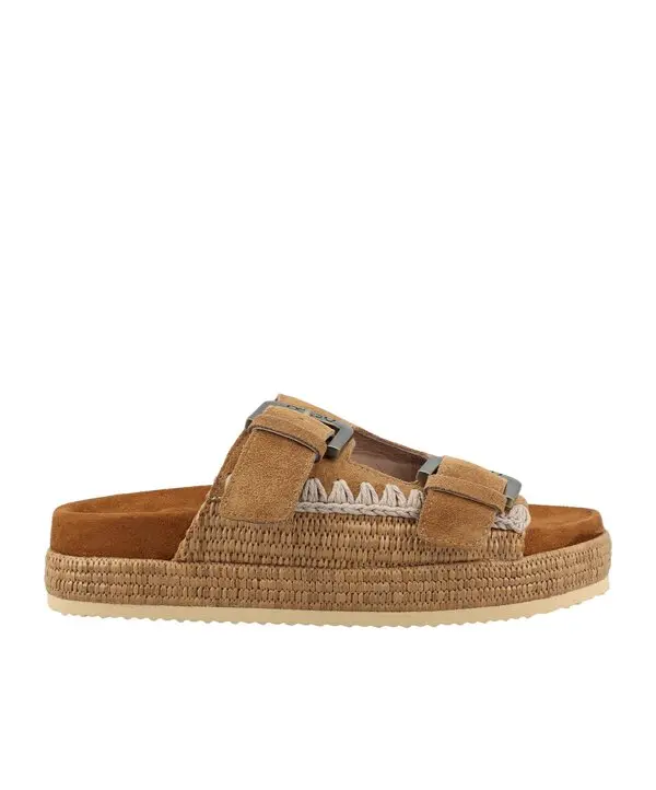 Mou Brandy Buckled Platform Sandals - Brown