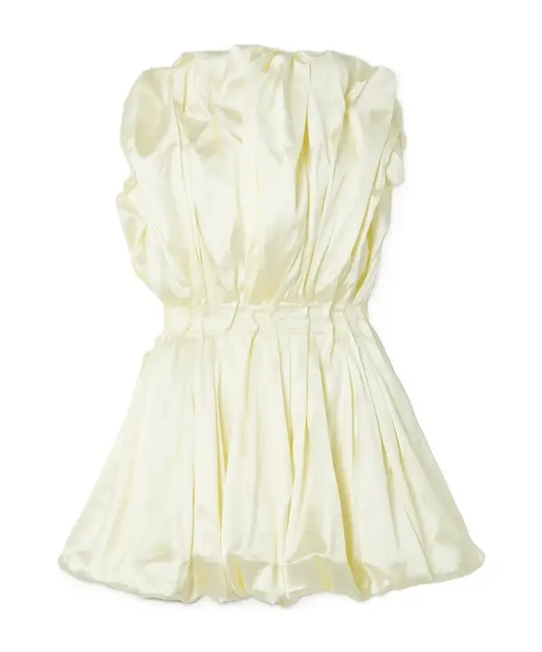 Tove Raynara Gathered Strapless Satin Top - Ivory
