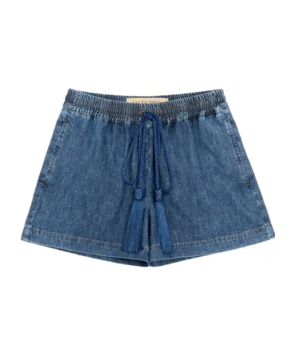 Valentino Garavani Drawstring Denim Shorts - Blue