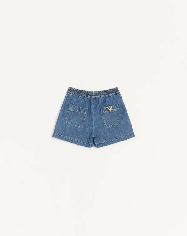 Valentino Garavani Drawstring Denim Shorts - Blue
