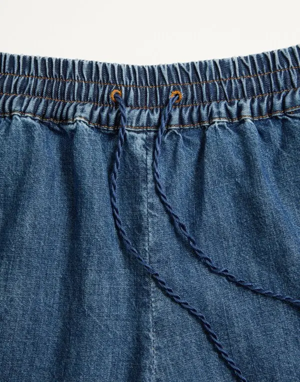 Valentino Garavani Drawstring Denim Shorts - Blue