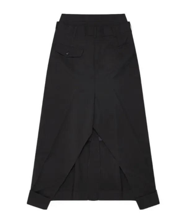 Junya Watanabe Double-layered Belted Midi Skirt - Black